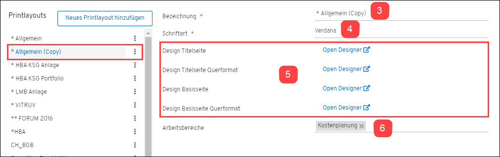 Printlayout erstellen / duplizieren / löschen – VITRUV AG